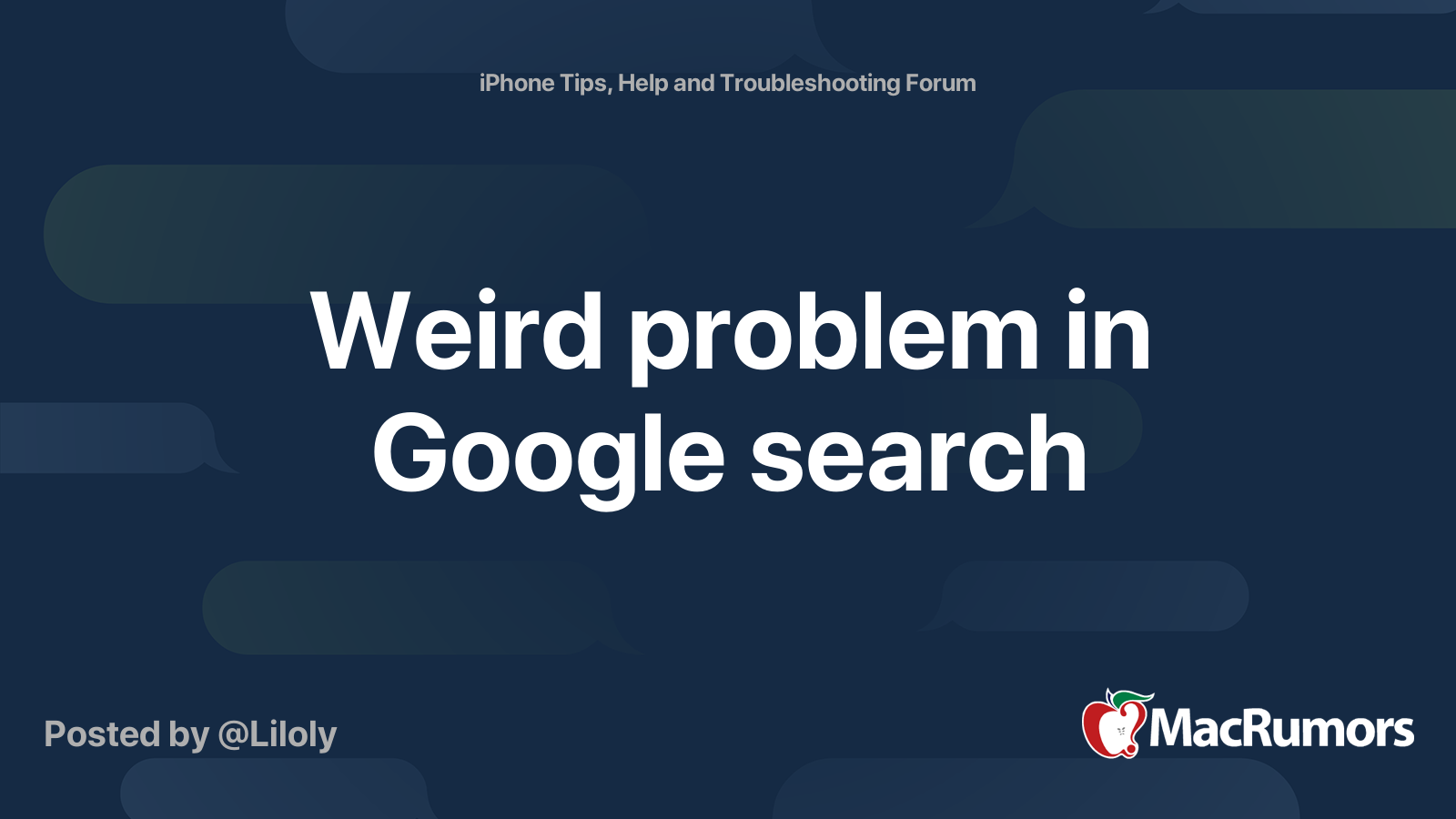 Weird problem in Google search | MacRumors Forums