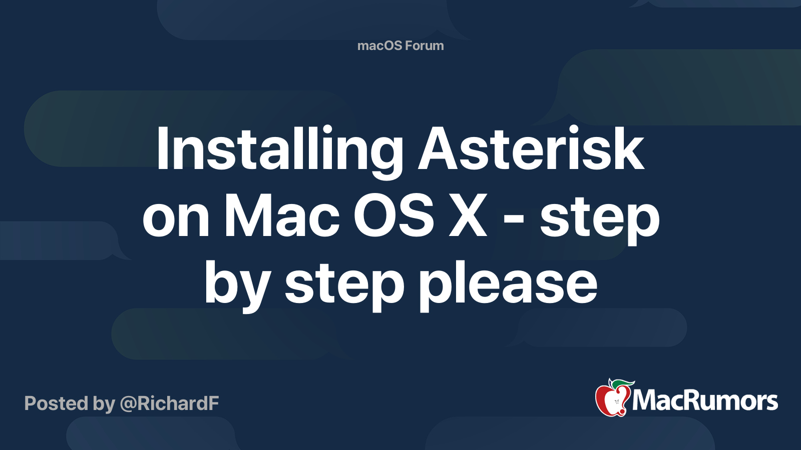 Installing Asterisk on Mac OS X - step by step please | MacRumors Forums
