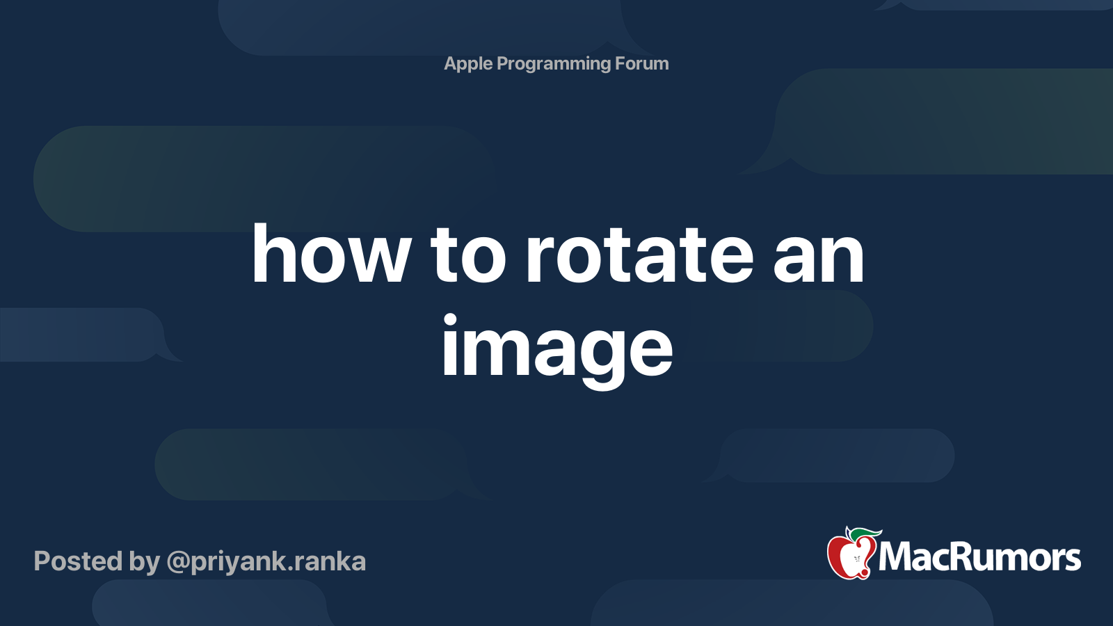 how to rotate an image | MacRumors Forums