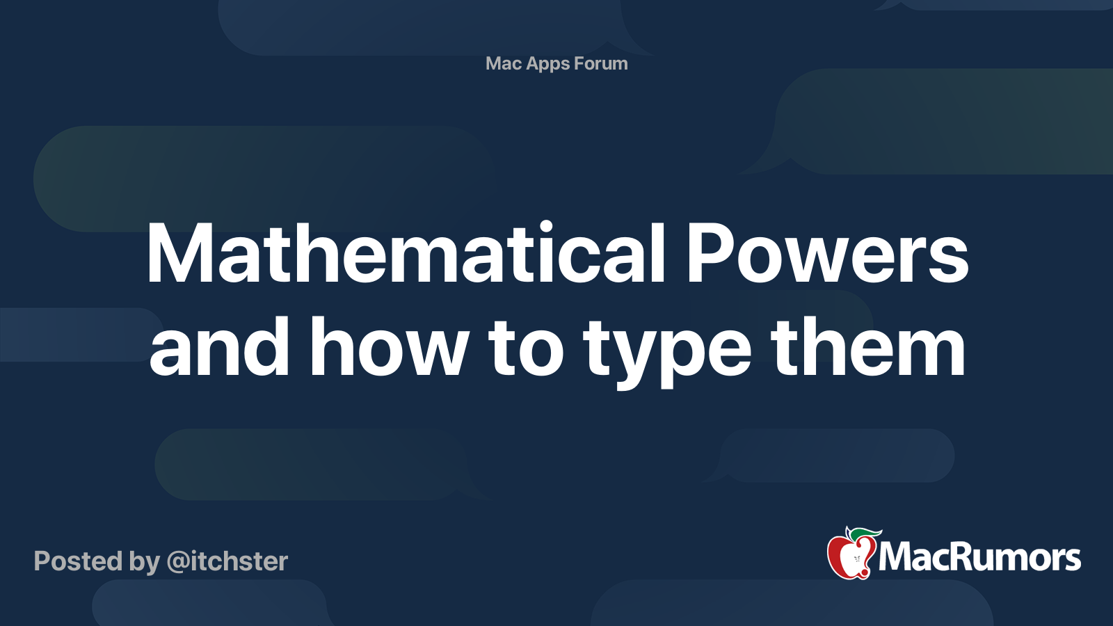 Mathematical Powers and how to type them | MacRumors Forums