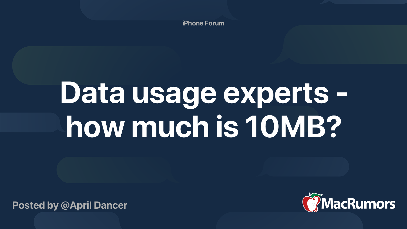 Data usage experts - how much is 10MB? | MacRumors Forums