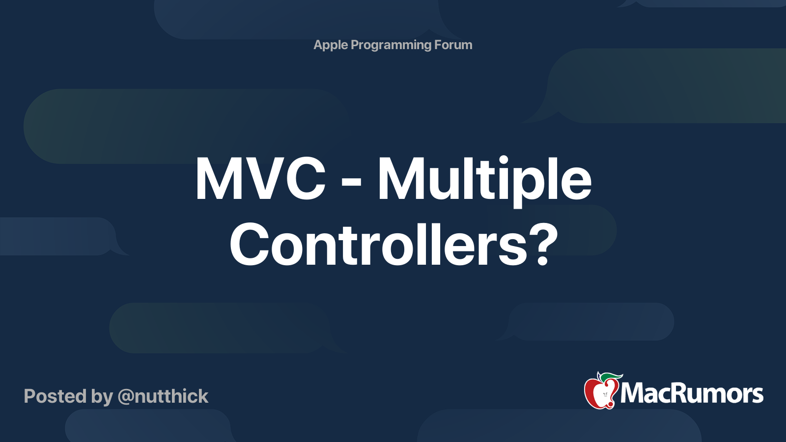 Mvc Multiple Controllers Macrumors Forums