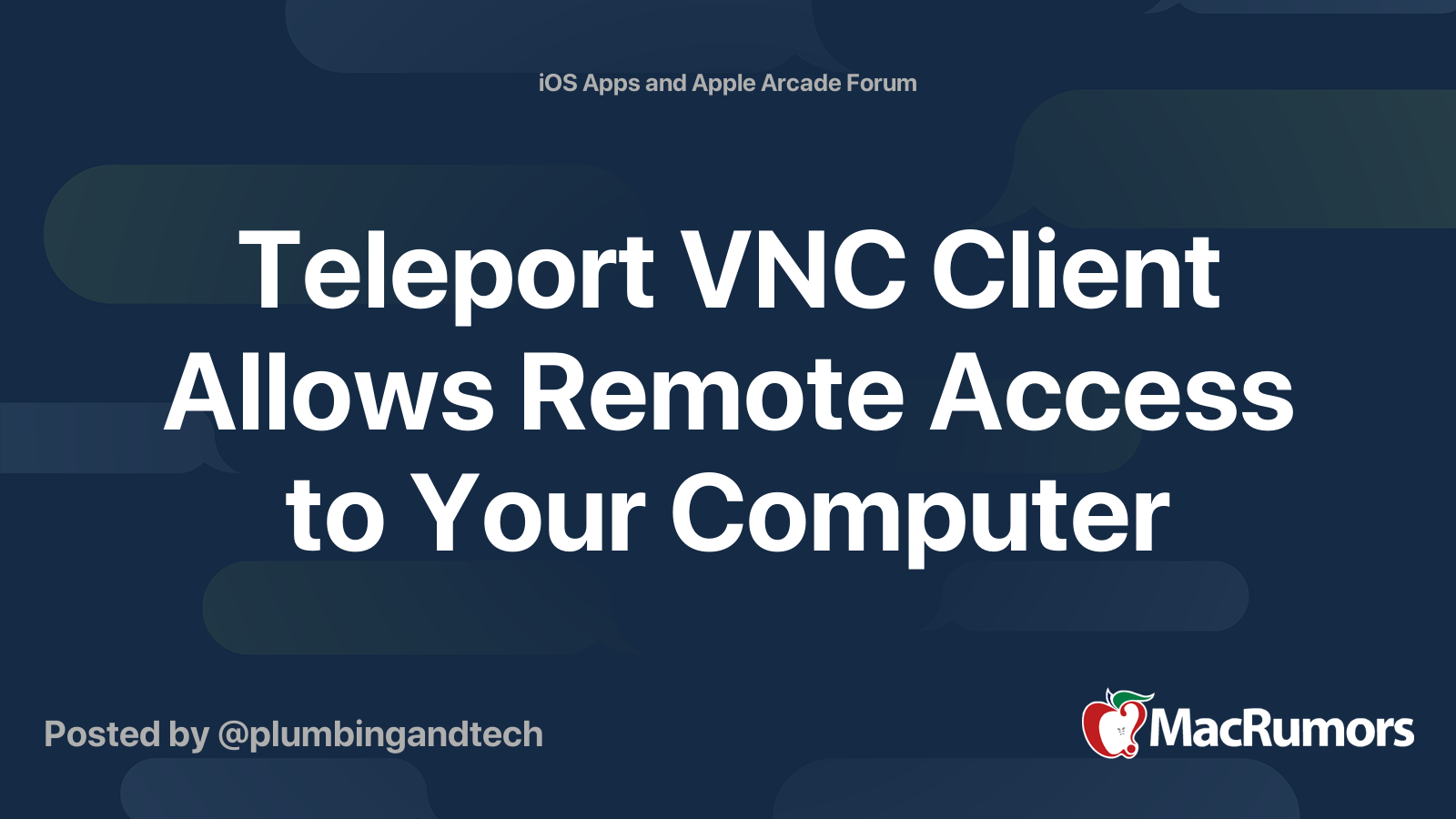 Teleport VNC Client Allows Remote Access to Your Computer | MacRumors ...