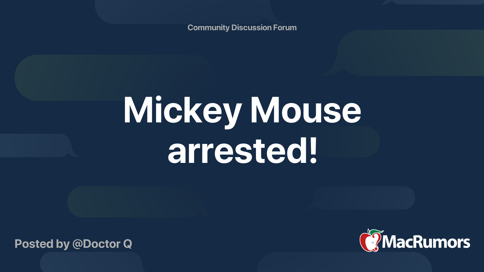 Mickey Mouse arrested! | MacRumors Forums