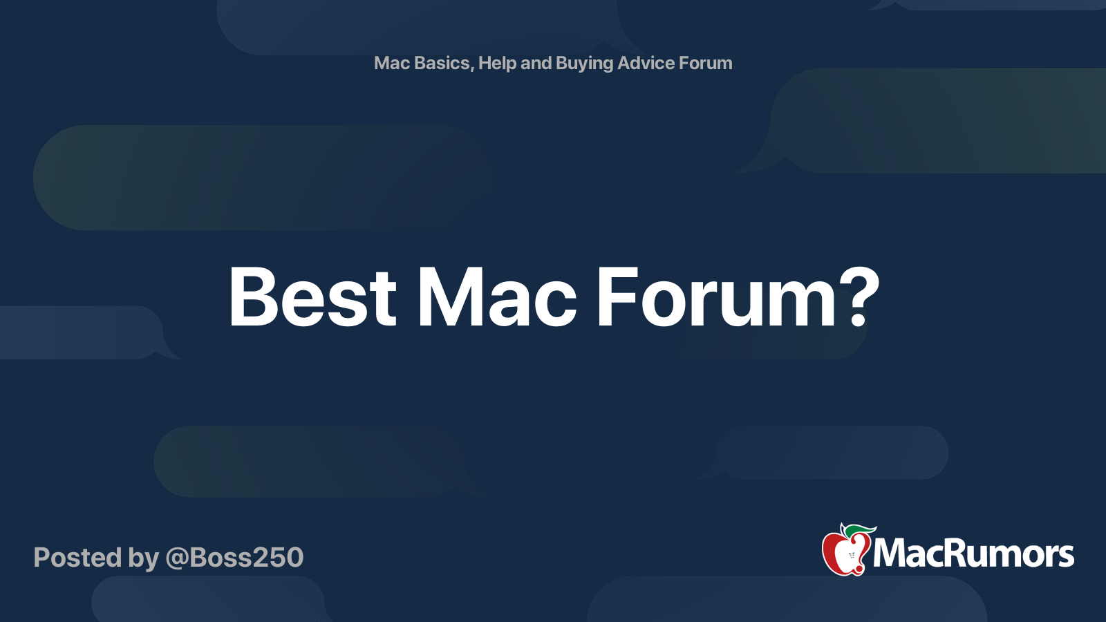 Best Mac Forum? | MacRumors Forums