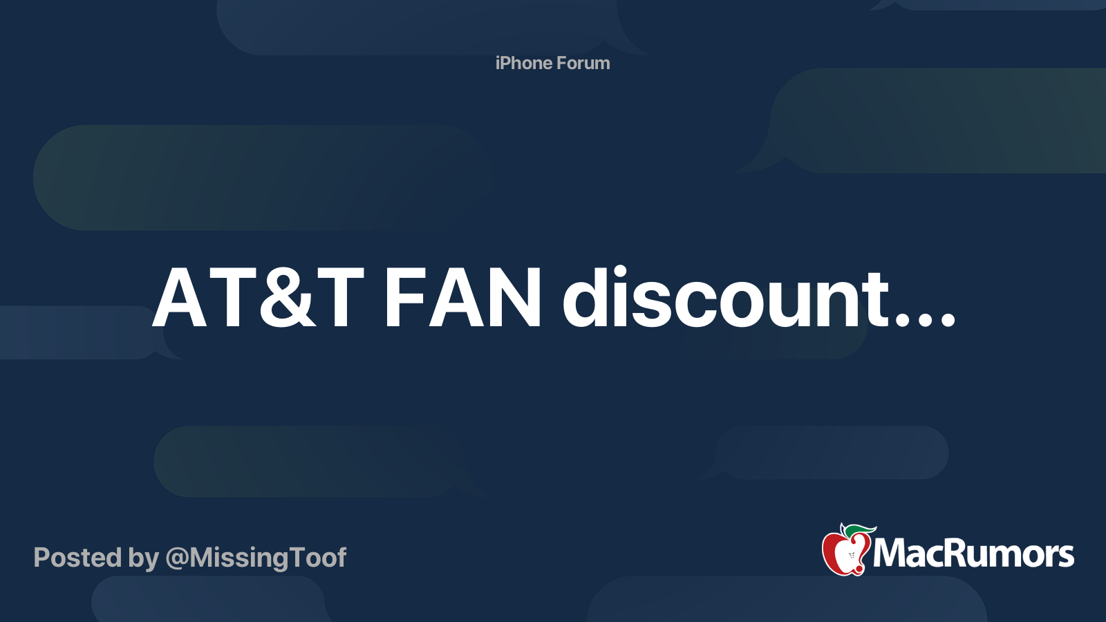 AT&T FAN discount... | MacRumors Forums