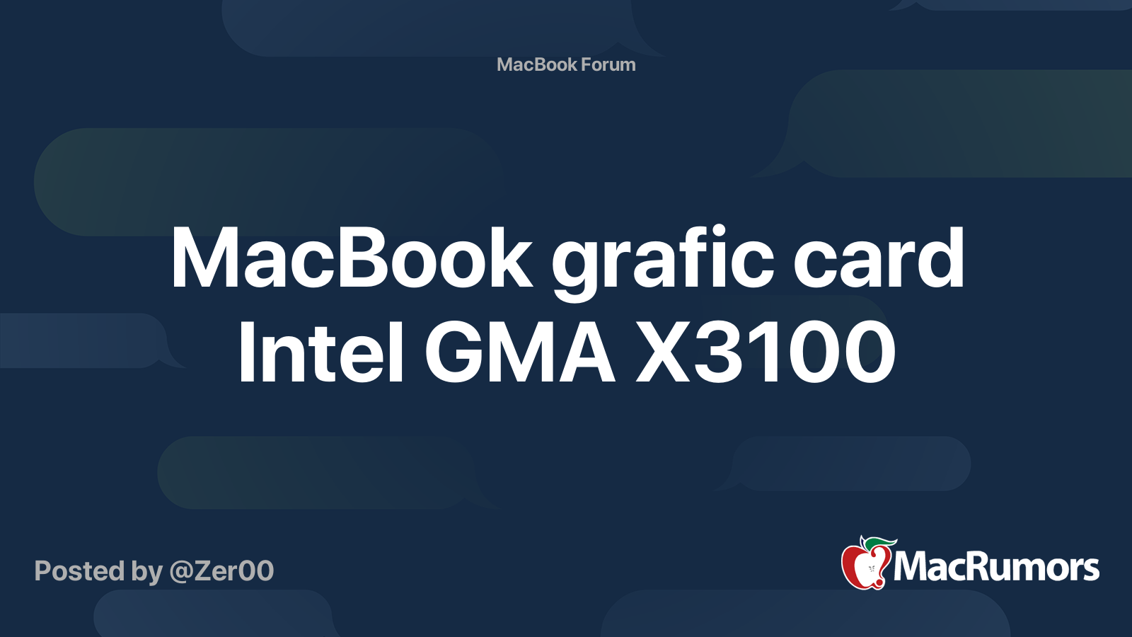 MacBook grafic card Intel GMA X3100 | MacRumors Forums