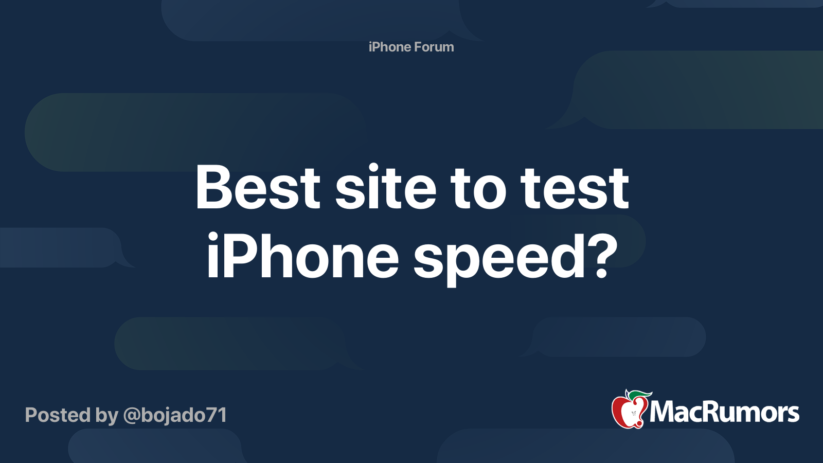 Best site to test iPhone speed? | MacRumors Forums