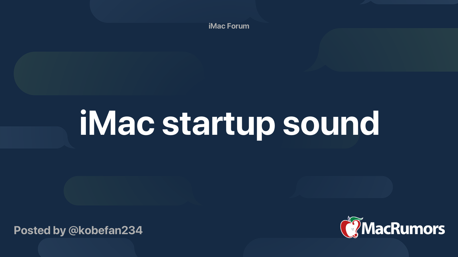 iMac startup sound | MacRumors Forums
