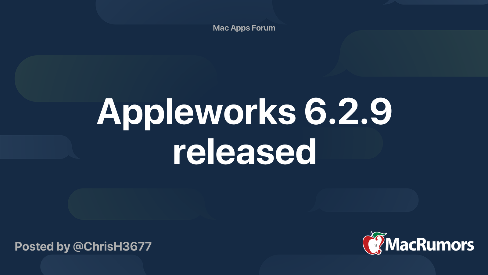 Appleworks 6.2.9 released | MacRumors Forums