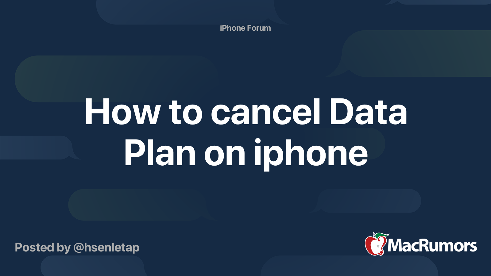 How To Cancel Data Plan On Iphone MacRumors Forums
