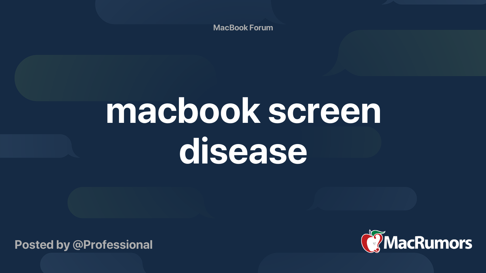 macbook screen disease | MacRumors Forums