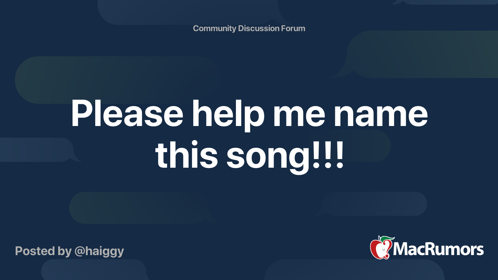 Please help me name this song!!! | MacRumors Forums