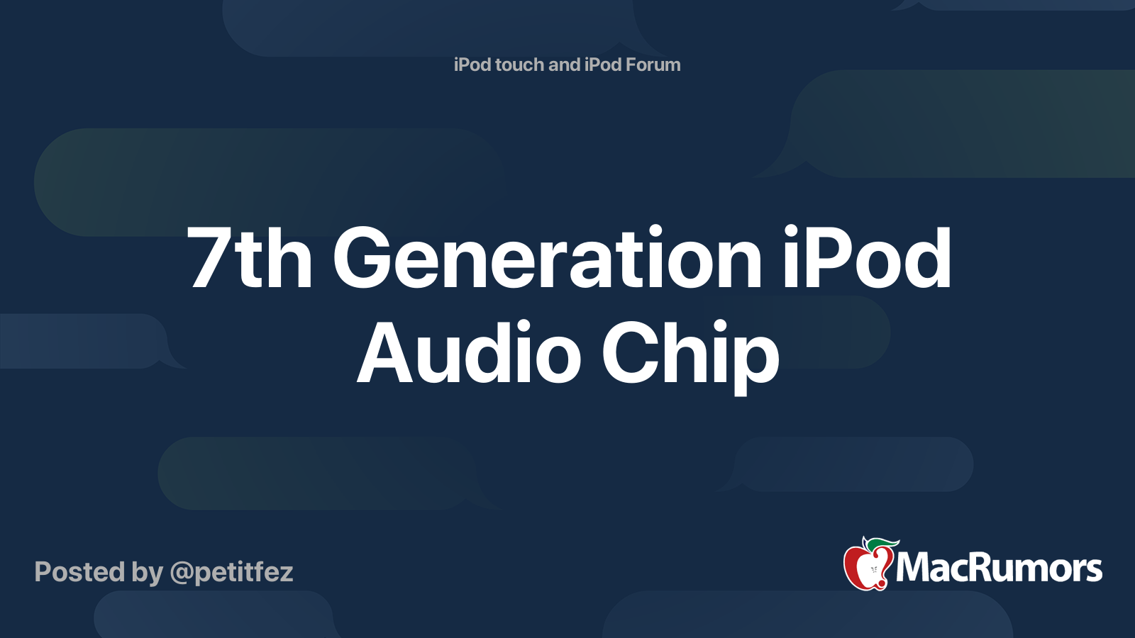 7th Generation iPod Audio Chip | MacRumors Forums
