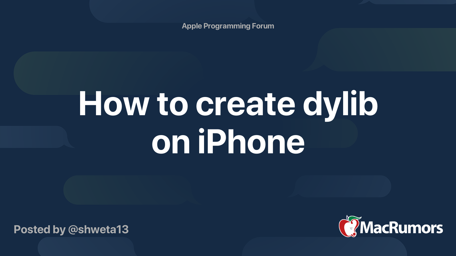 How to create dylib on iPhone | MacRumors Forums