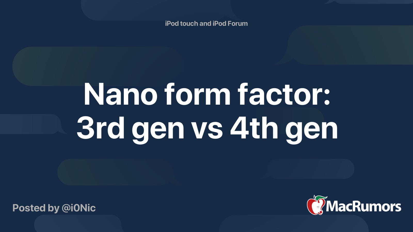 Nano form factor: 3rd gen vs 4th gen | MacRumors Forums