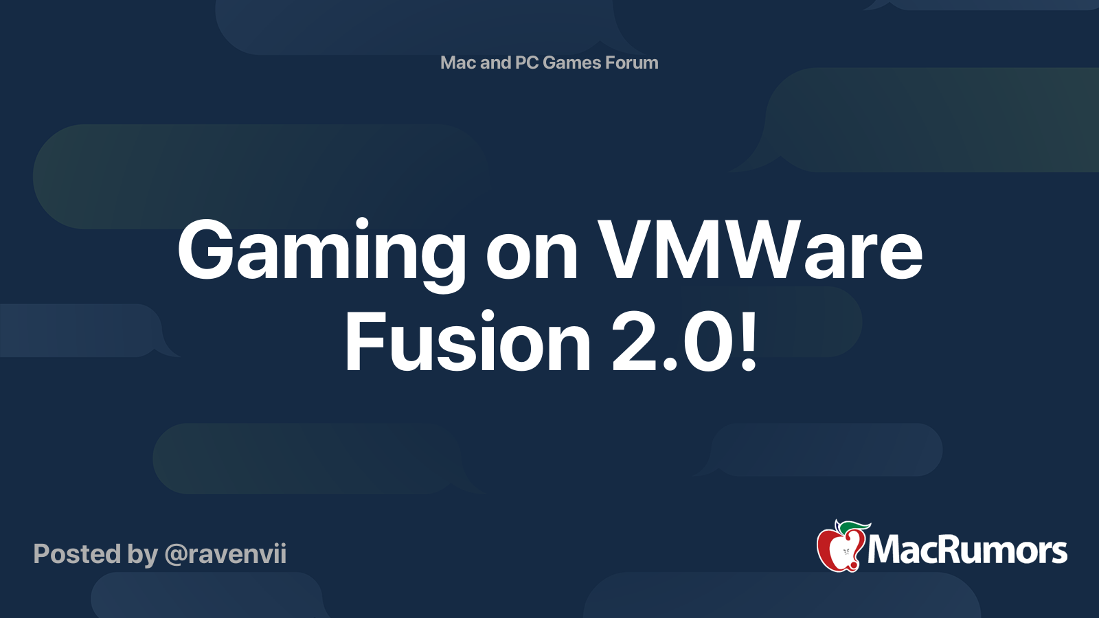 Gaming on VMWare Fusion 2.0! | MacRumors Forums