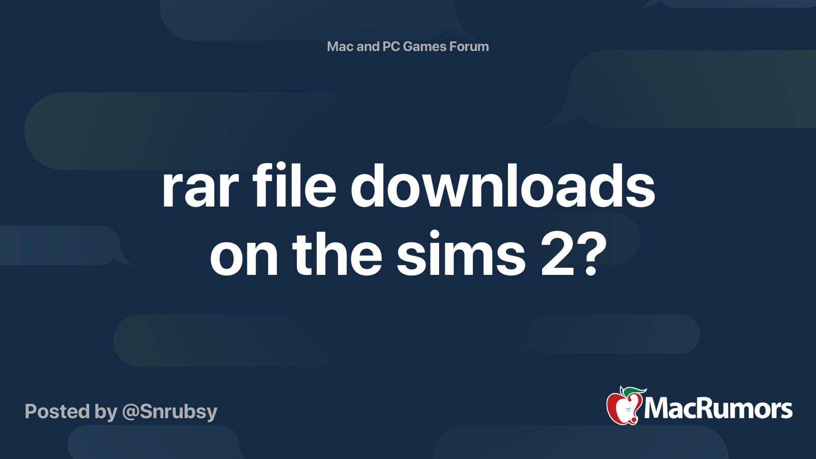 rar file downloads on the sims 2? | MacRumors Forums