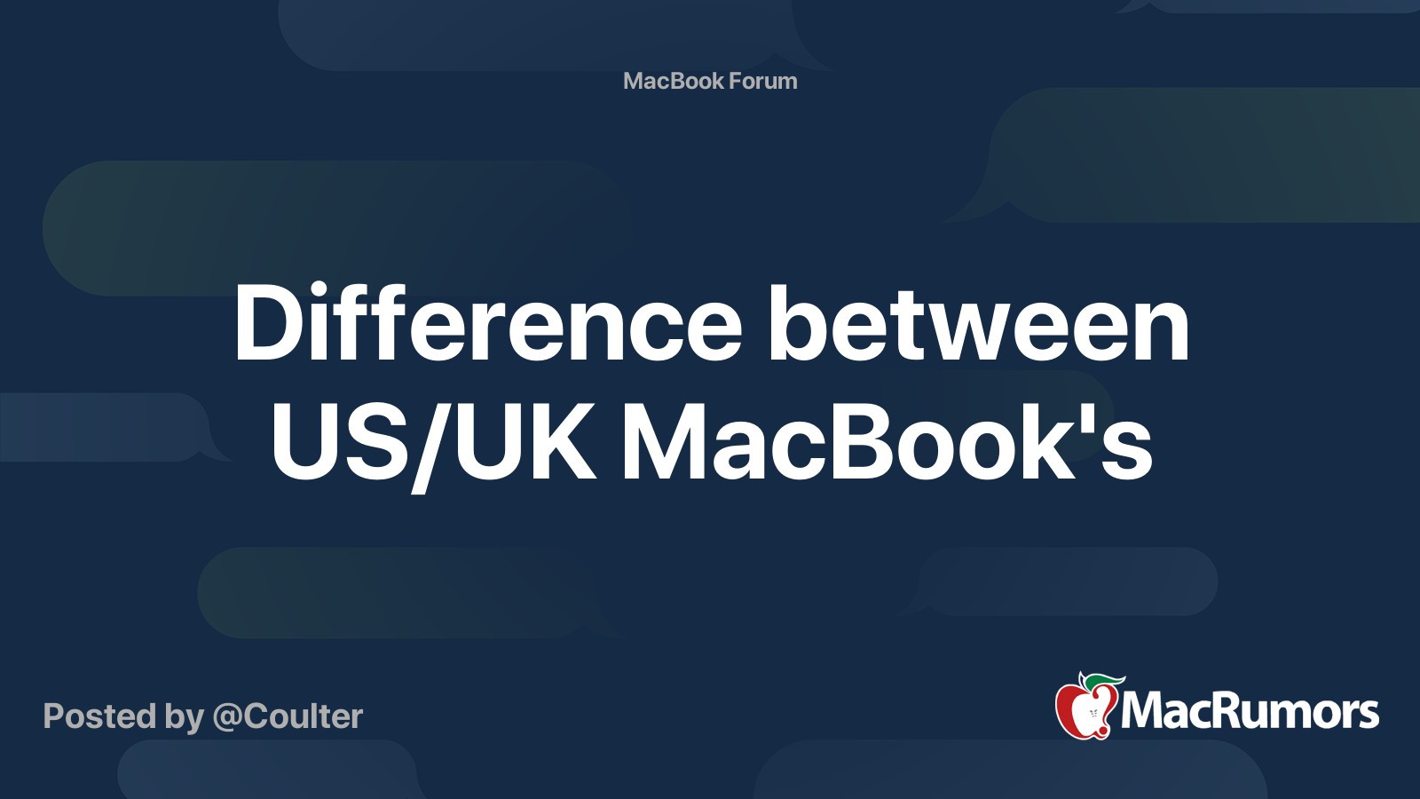 Difference between US/UK MacBook's | MacRumors Forums