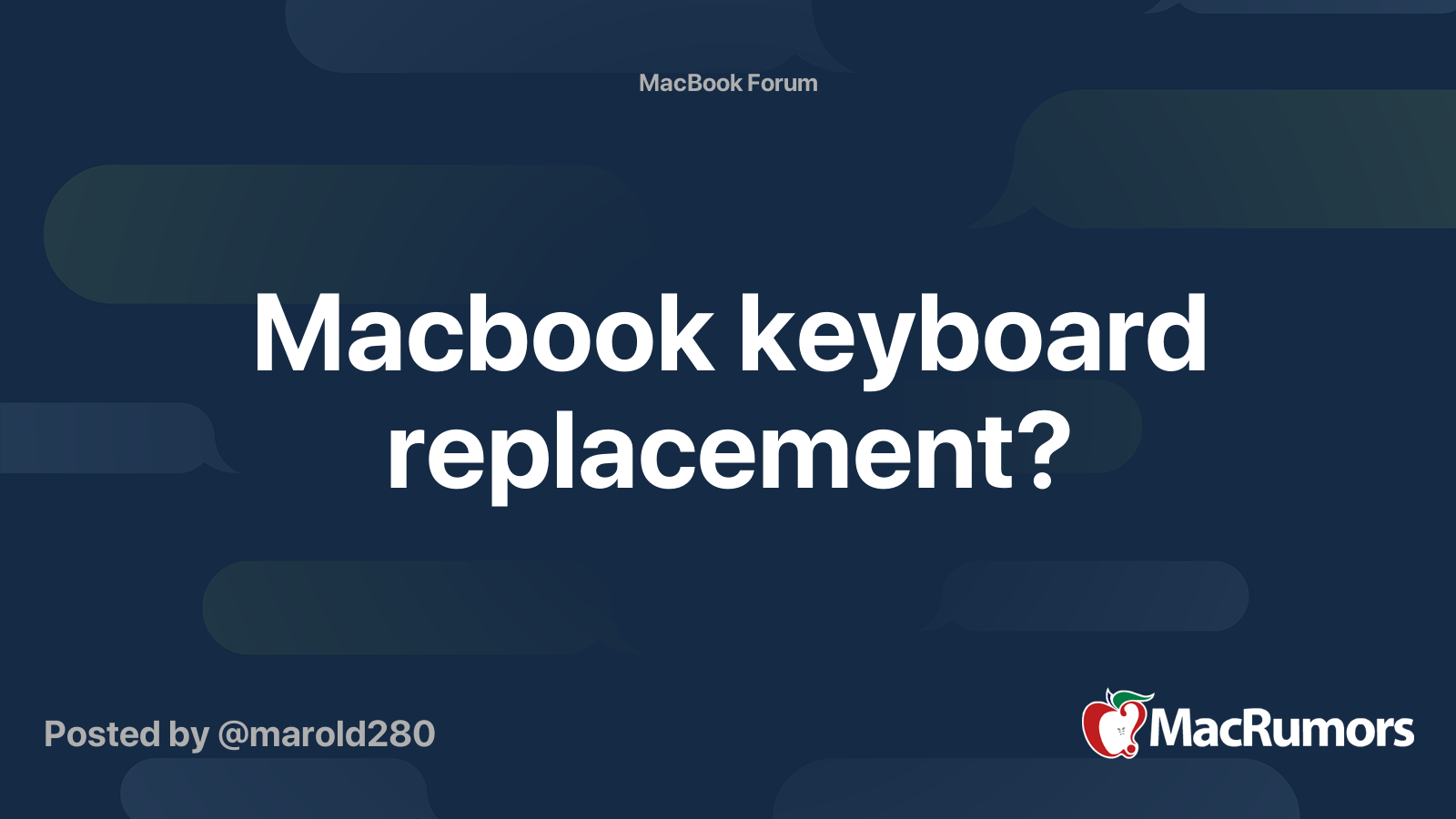 Macbook keyboard replacement? | MacRumors Forums