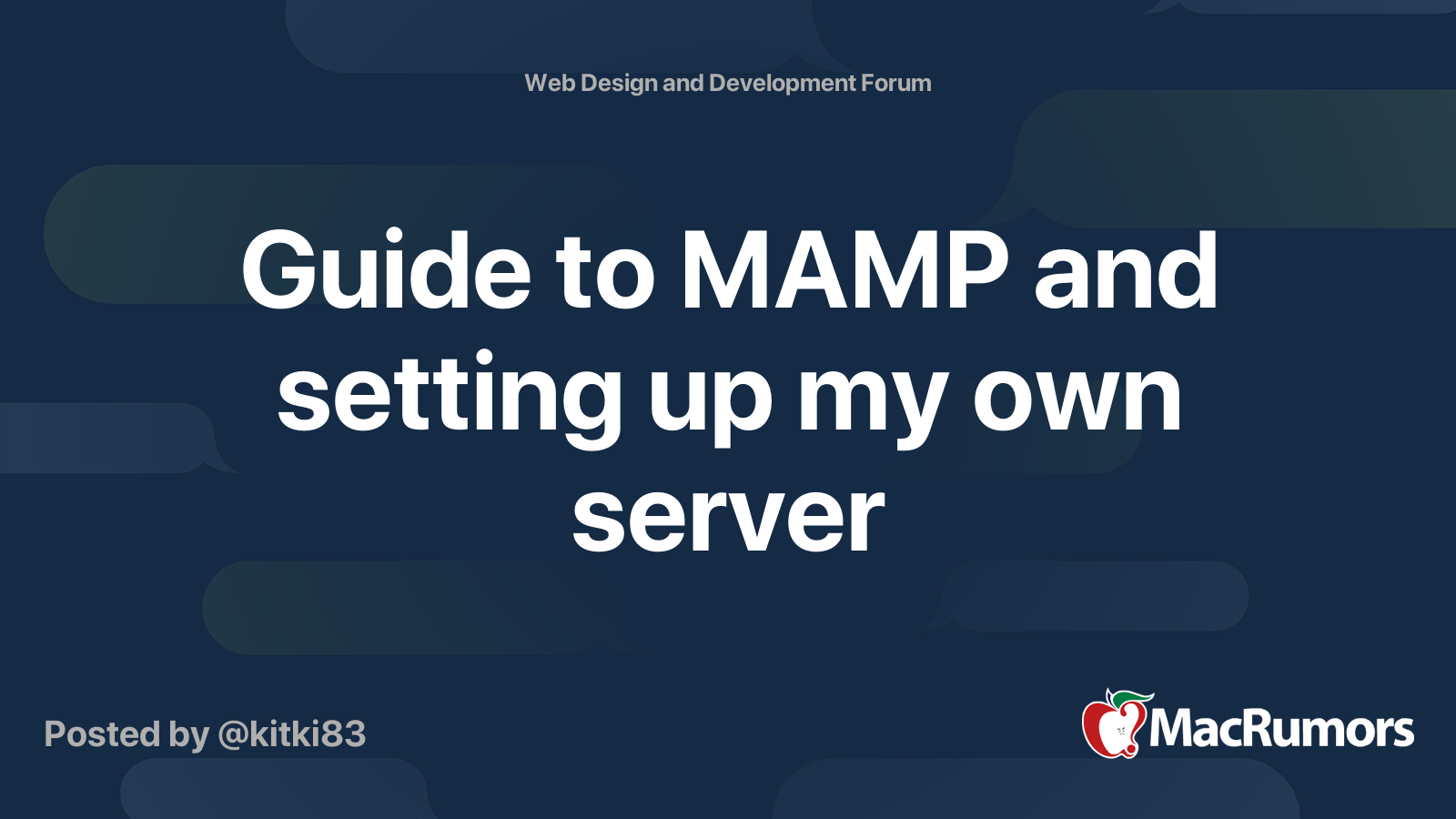 Guide to MAMP and setting up my own server | MacRumors Forums