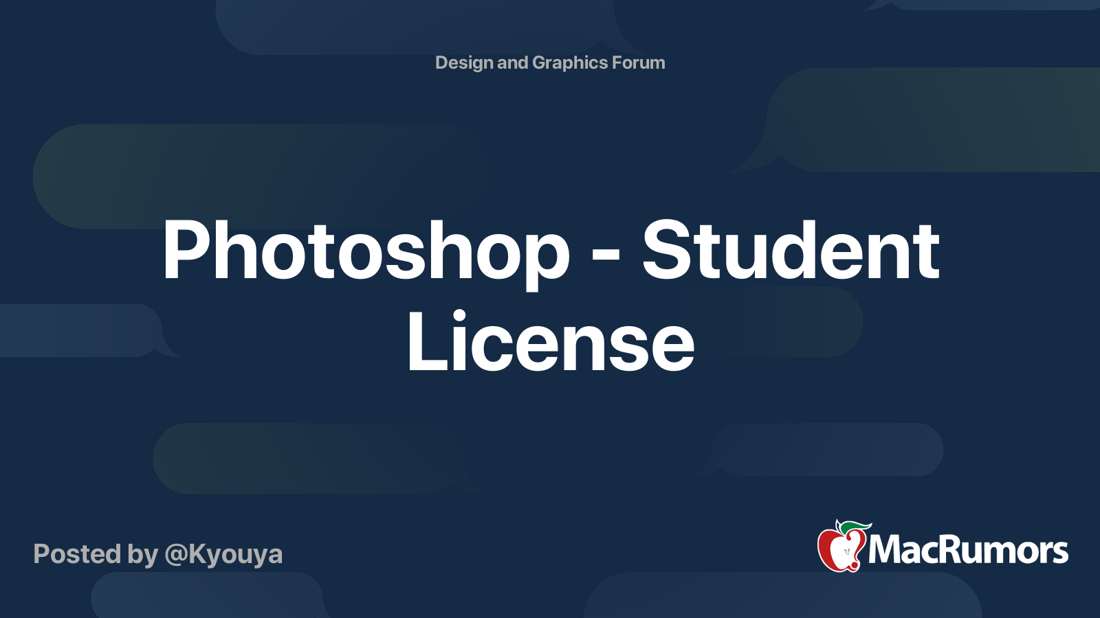 Photoshop - Student License | MacRumors Forums