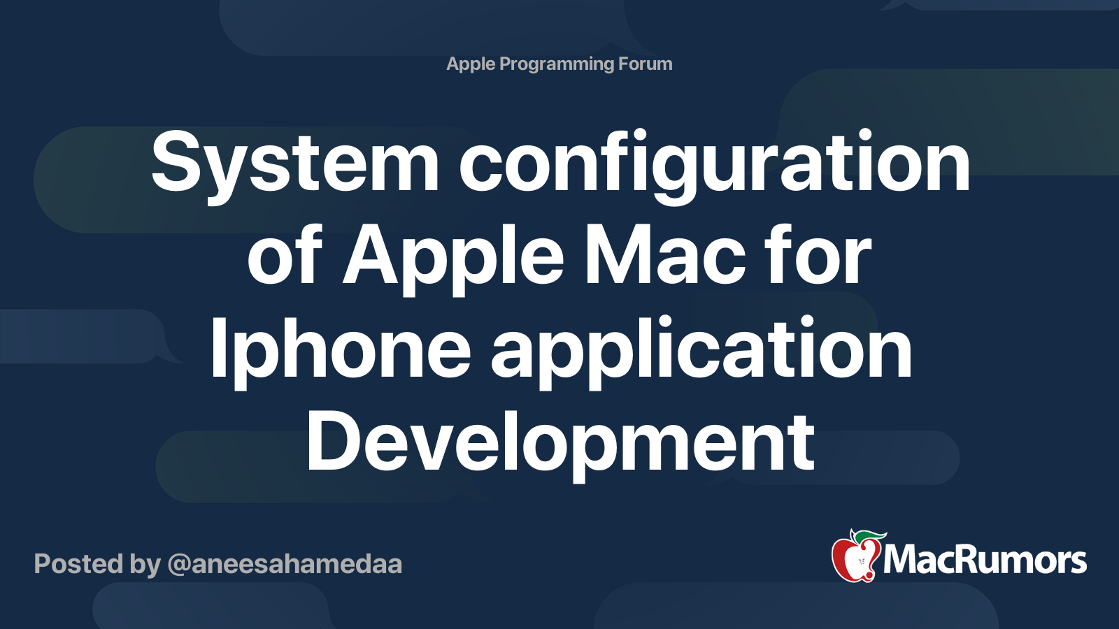 System configuration of Apple Mac for Iphone application Development ...
