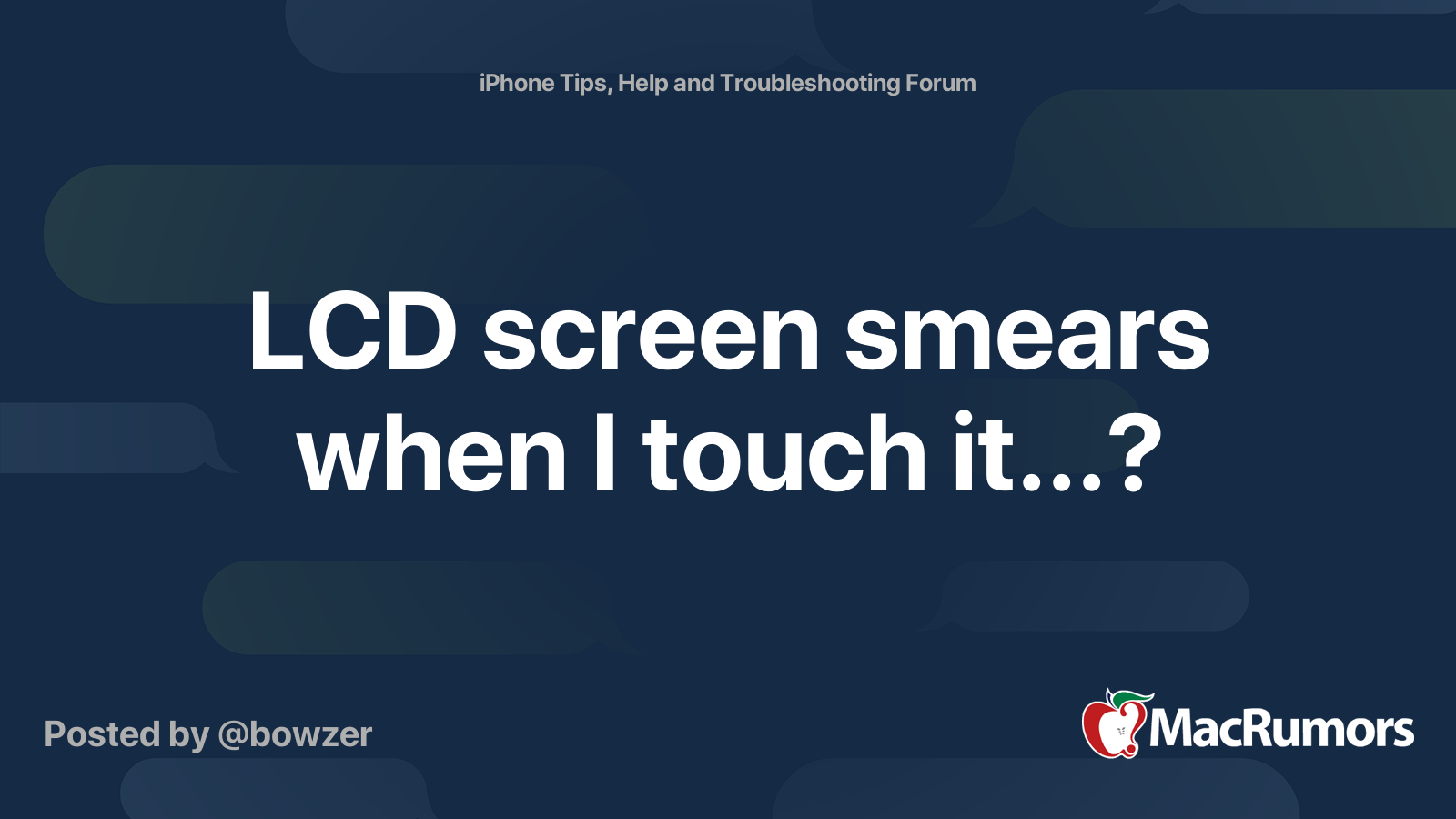 LCD screen smears when I touch it...? | MacRumors Forums
