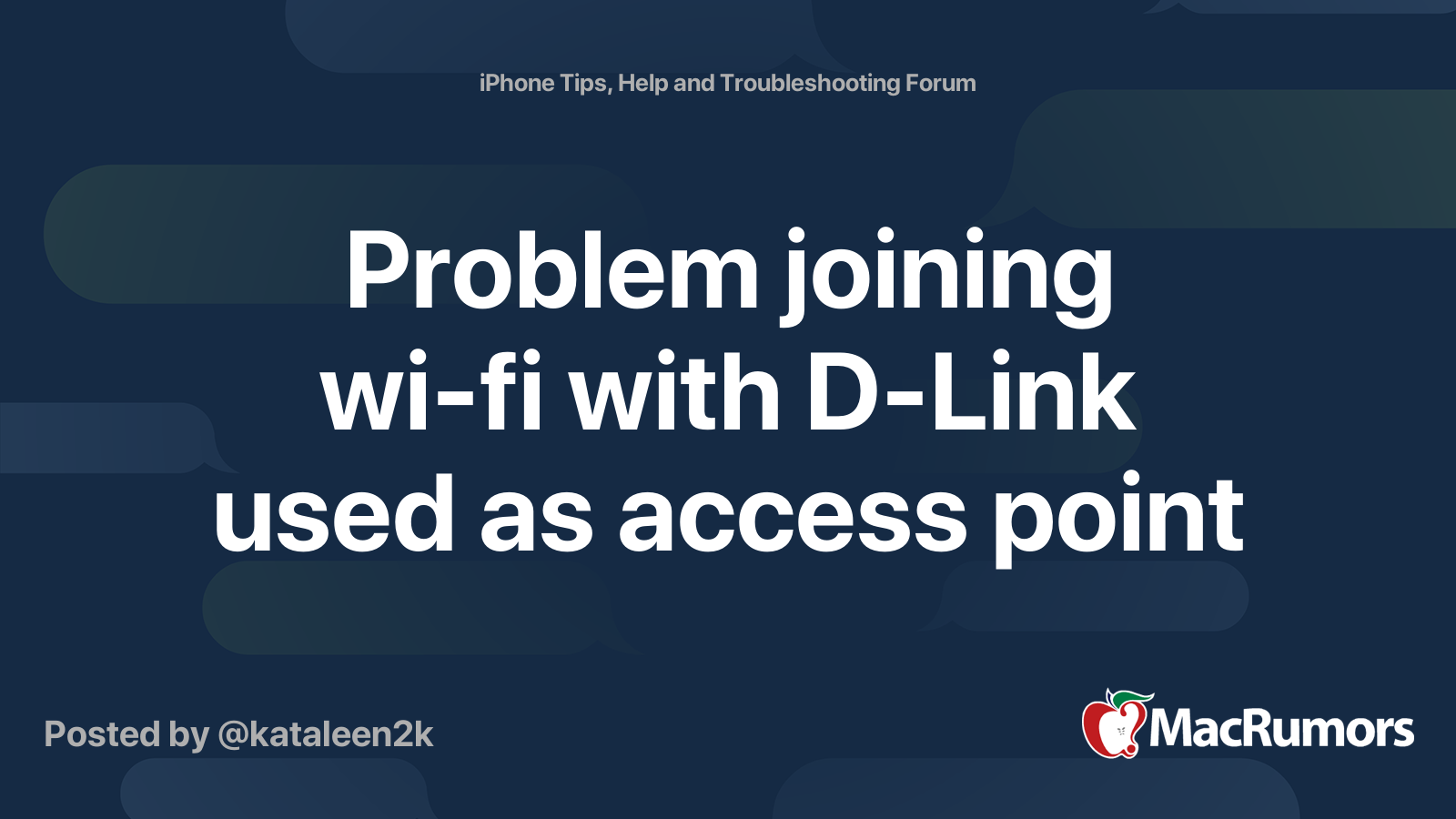 Problem joining wi-fi with D-Link used as access point | MacRumors Forums