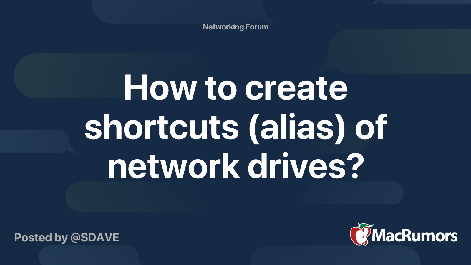 How To Create Shortcuts Alias Of Network Drives Macrumors Forums