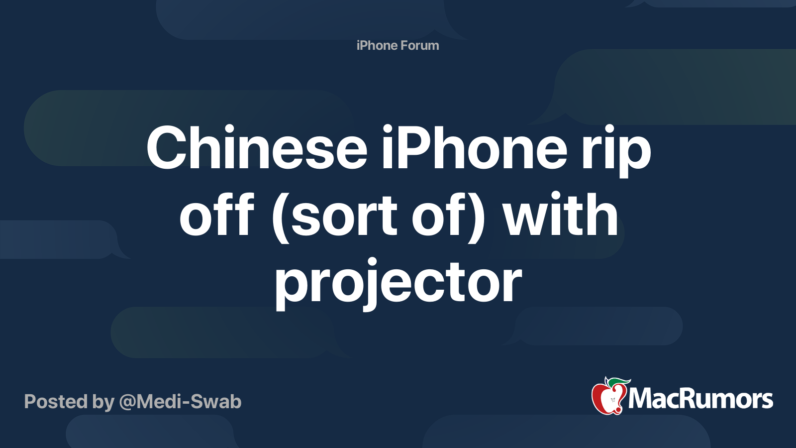 Chinese iPhone rip off (sort of) with projector | MacRumors Forums