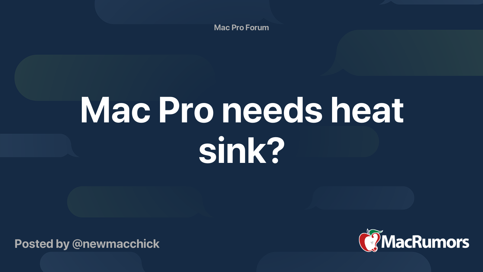 Mac Pro needs heat sink? | MacRumors Forums