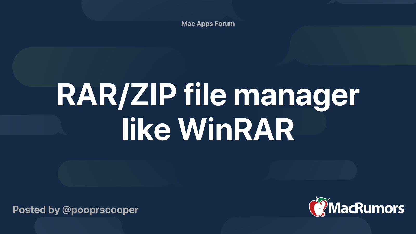 RAR/ZIP file manager like WinRAR | MacRumors Forums