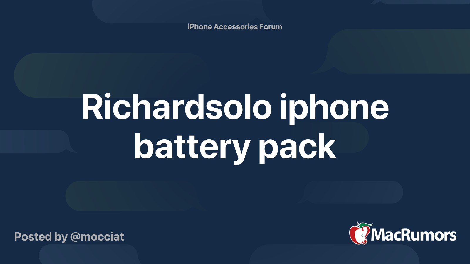 Richardsolo iphone battery pack | MacRumors Forums