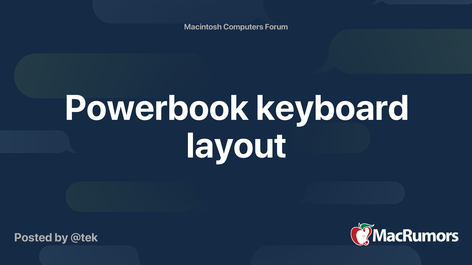 Powerbook keyboard layout | MacRumors Forums