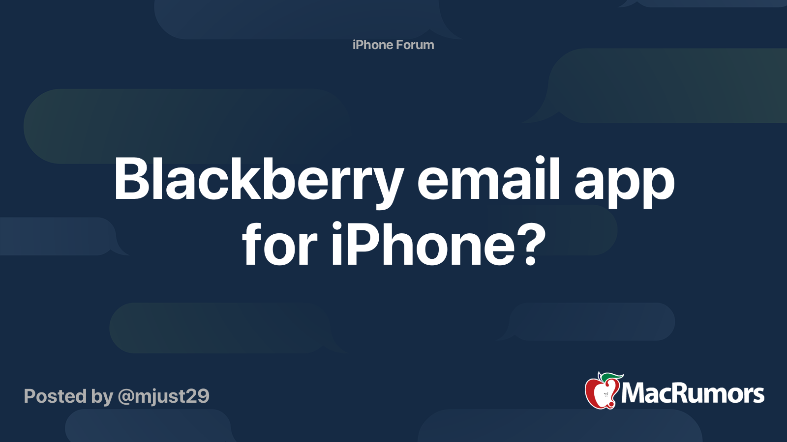 Blackberry email app for iPhone? | MacRumors Forums