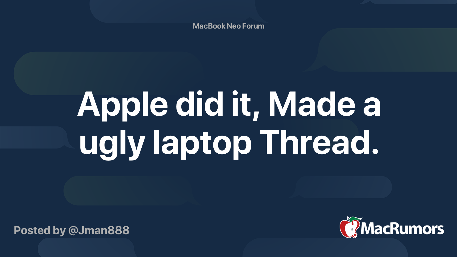Apple did it, Made a ugly laptop Thread. | MacRumors Forums