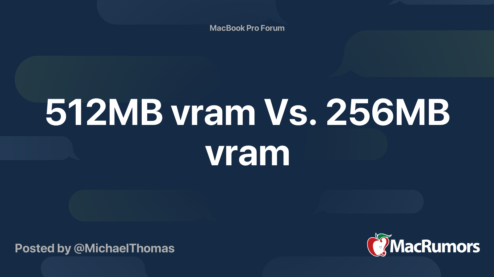 512MB vram Vs. 256MB vram | MacRumors Forums