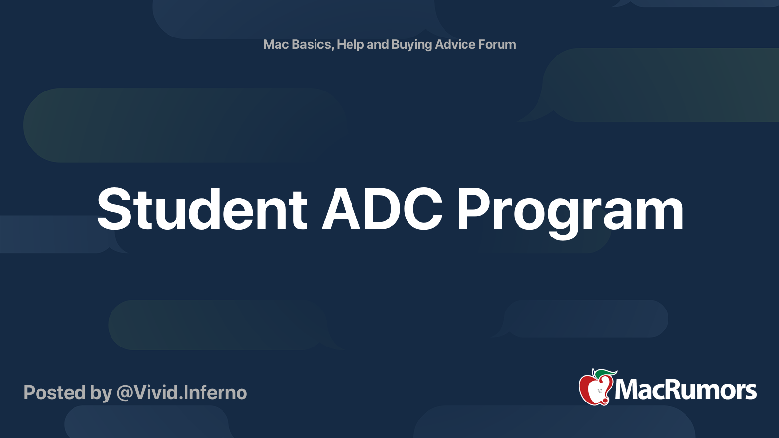 Student ADC Program | MacRumors Forums