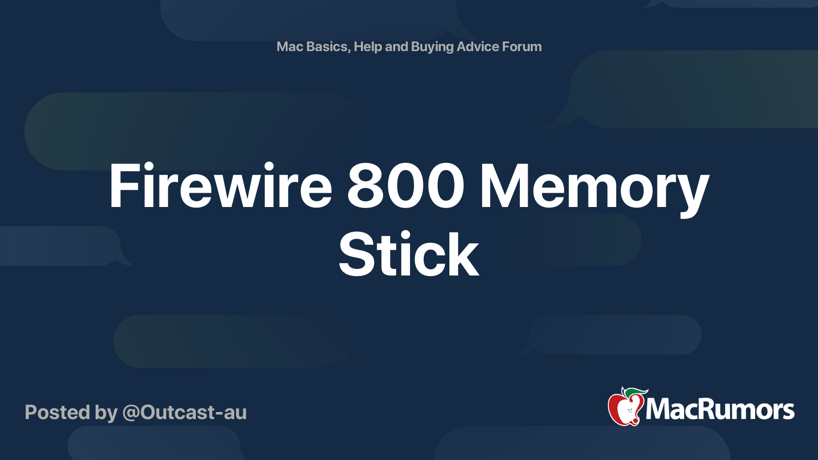 Firewire 800 Memory Stick | MacRumors Forums