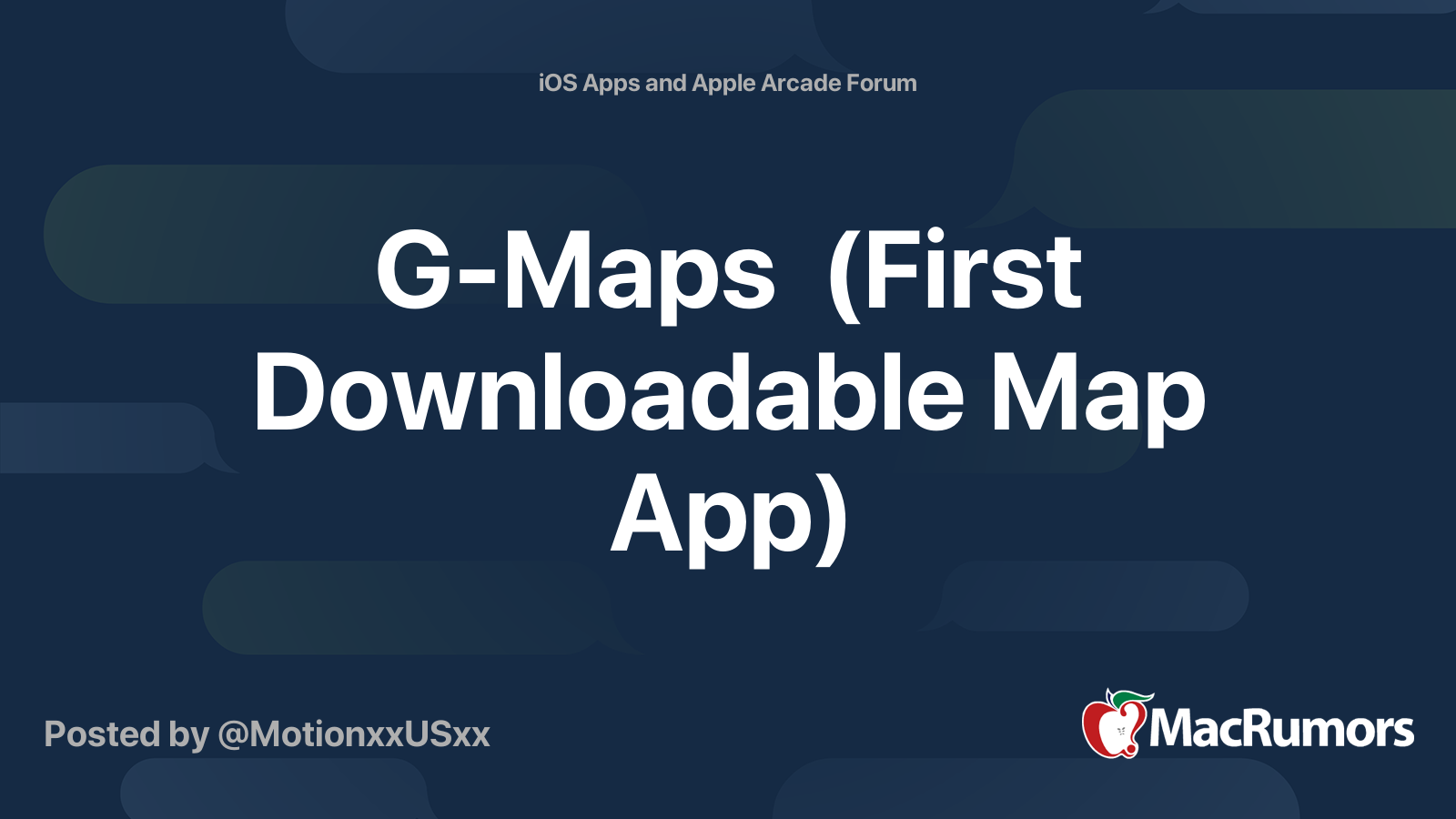 G-Maps (First Downloadable Map App) | MacRumors Forums