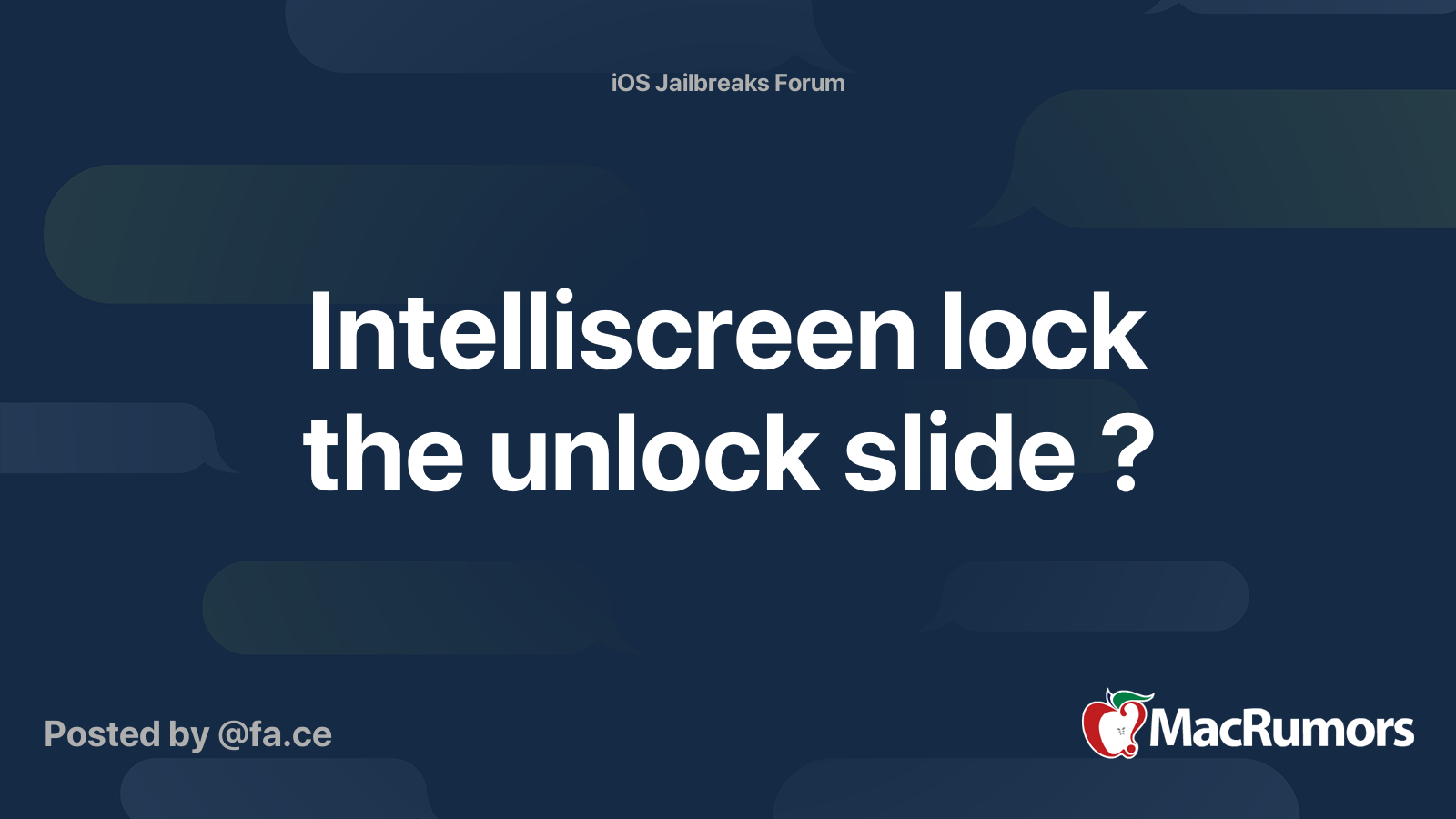 Intelliscreen lock the unlock slide ? | MacRumors Forums