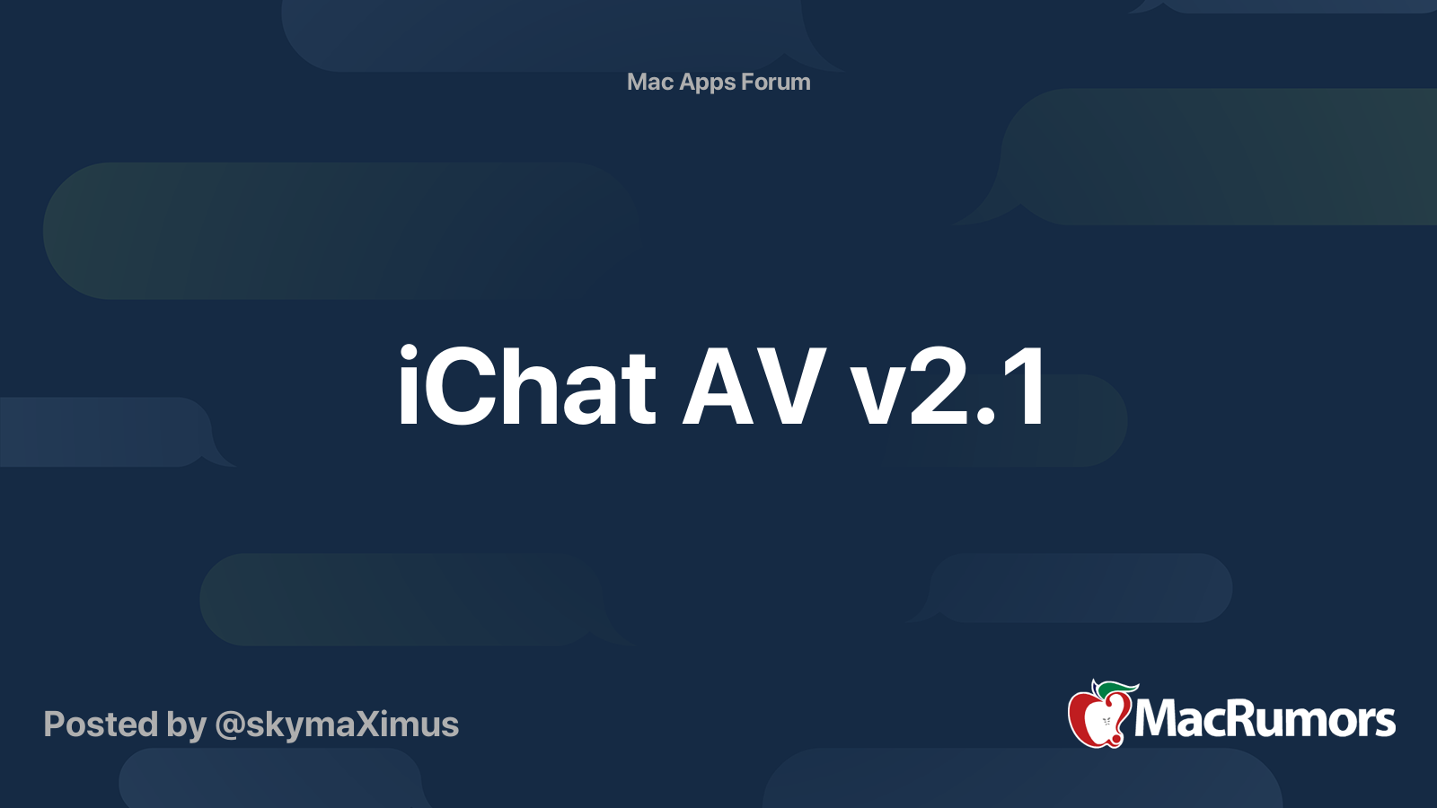 iChat AV v2.1 | MacRumors Forums
