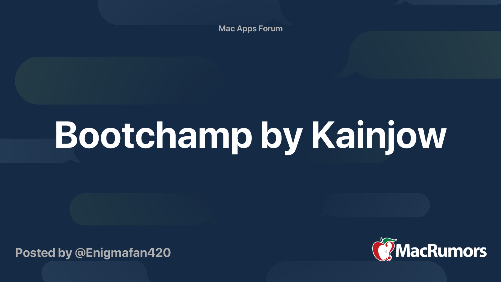 Bootchamp by Kainjow | MacRumors Forums