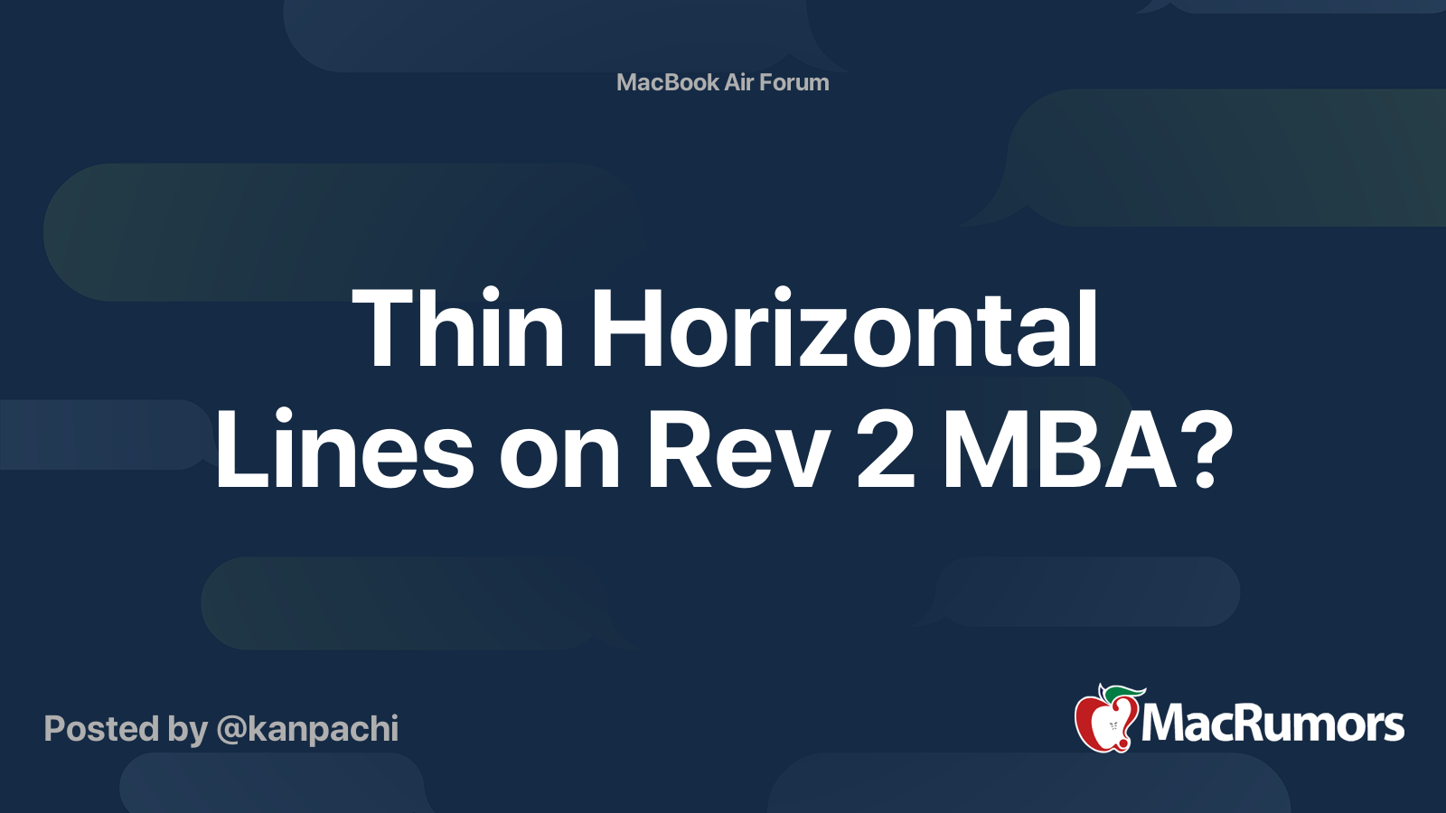 Thin Horizontal Lines on Rev 2 MBA? | MacRumors Forums