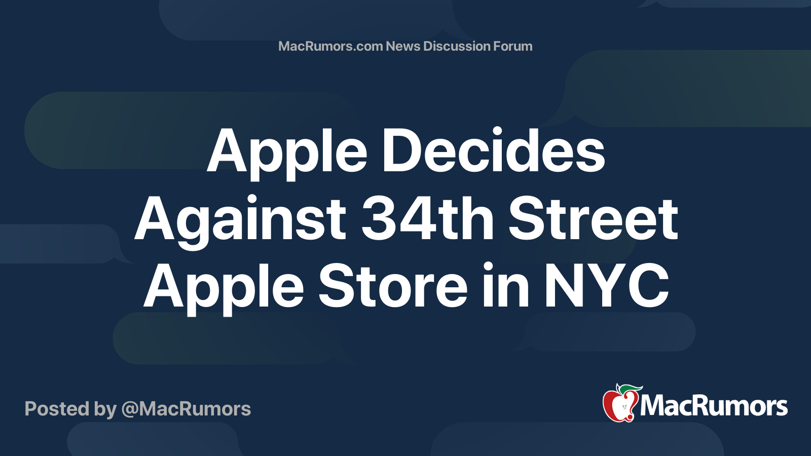 Apple Decides Against 34th Street Apple Store in NYC | MacRumors Forums