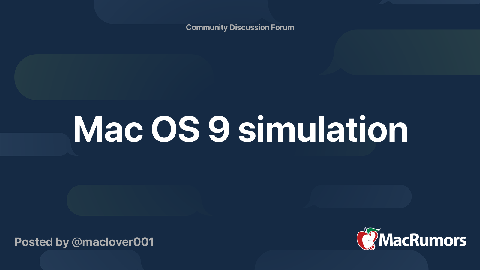 Mac OS 9 simulation | MacRumors Forums