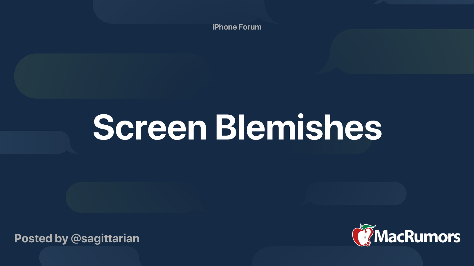 Screen Blemishes | MacRumors Forums