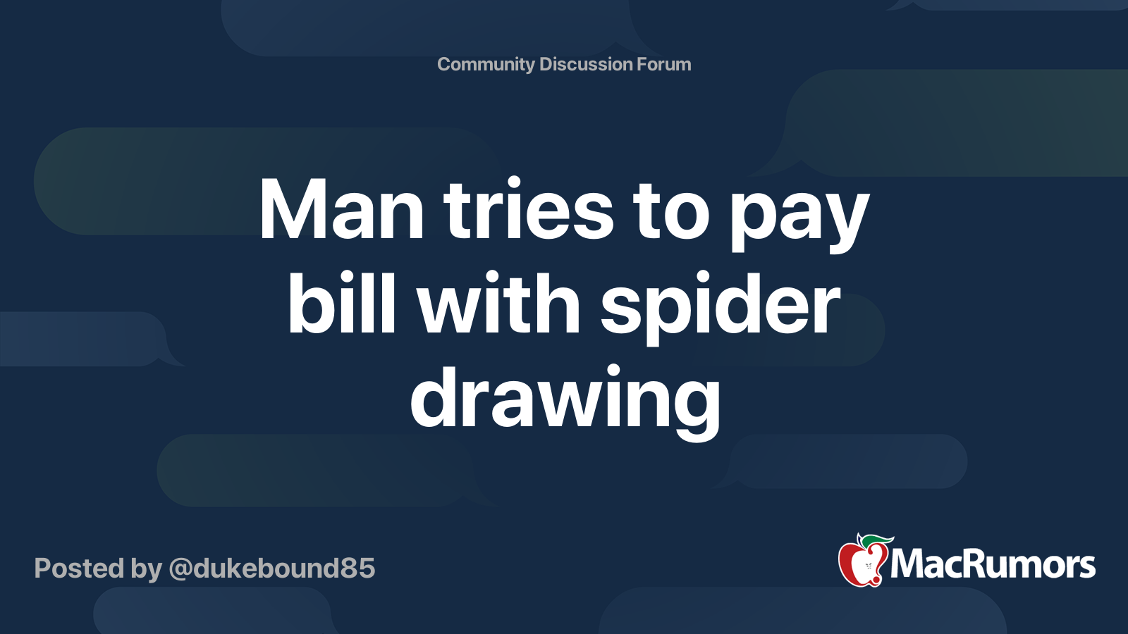Man tries to pay bill with spider drawing | MacRumors Forums