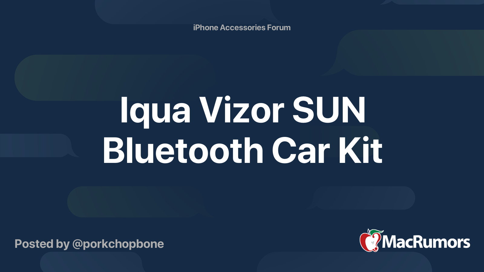 Iqua Vizor SUN Bluetooth Car Kit | MacRumors Forums
